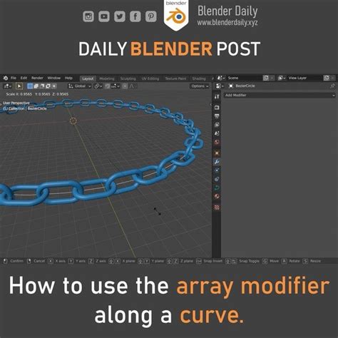 How To Use Array Modifier Along A Curve In Blender