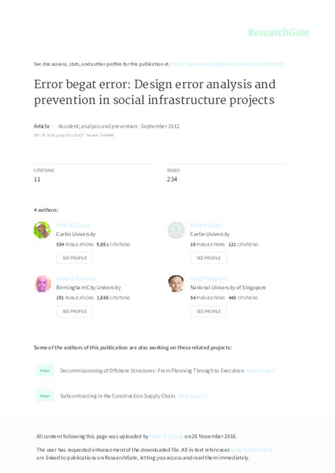 Pdf Error Begat Error Design Error Analysis And Prevention In Social