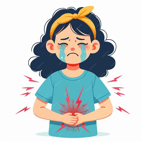 Ilustración De Una Mujer Con Una Expresión De Dolor Vector Premium