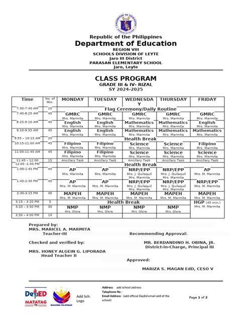 Final Mg 34 Class Program 2024 2025 Pdf