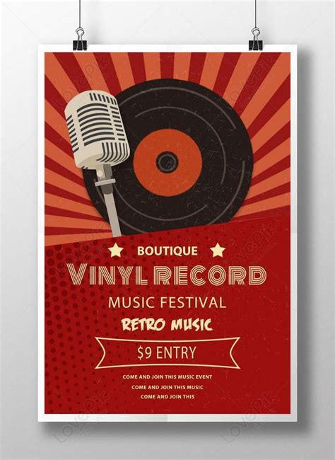 레드 레트로 음악 포스터 이미지 사진 450022180 무료 다운로드