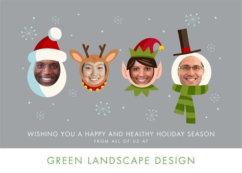 Funny Faces Holiday Photo Card In Grey Holiday Card Website