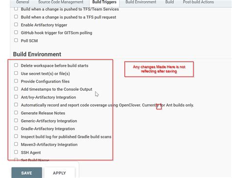 Linux Existing Or New Build Environment Sets Using Jenkins Ui Are