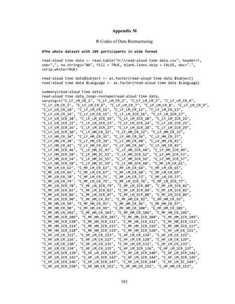 Pdf R Codes Of Mixed Effects Modeling Psycholinguistic Research