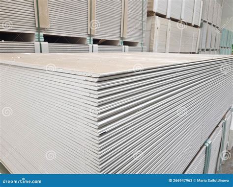 Plasterboard Sheets Stacked In A Hardware Store Building Material Stock Image Image Of