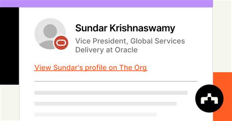 Sundar Krishnaswamy Vice President Global Services Delivery At Oracle The Org
