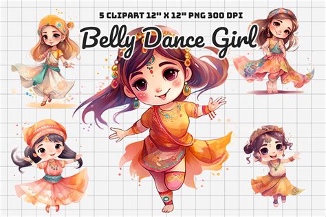 Belly Dance Girl Watercolor Sublimation Graphic By Gemstone Creative Fabrica