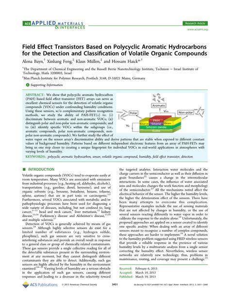 Pdf Field Effect Transistors Based On Polycyclic Aromatic