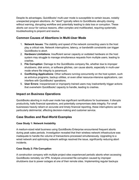 PPT QuickBooks Keeps Aborting In Multi User Mode PowerPoint Presentation ID 13364175