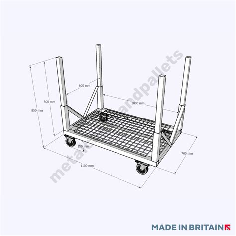 V Cart Mobile Pipe Trolley With Removable Legs 500 1000kgs