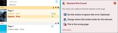 Resolving Element Not Found” Errors When Extracting Data