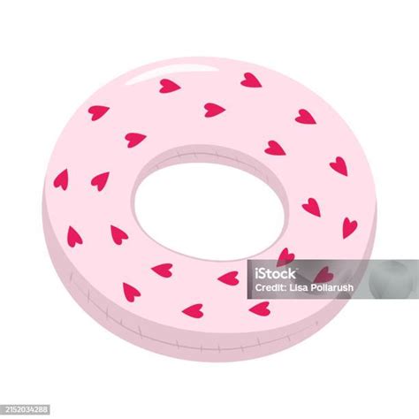 빨간 심장 만화 여름 요소 여행 해변 여름 액세서리와 핑크 수영 서클 칵테일 아이스크림 와 이국적인 과일 벡터 일러스트 레이 션