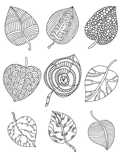 Free Fall Leaf Coloring Pages Coloring Pages