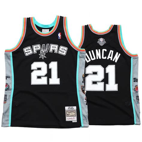 San Antonio Spurs Tim Duncan 21 Black Hall Of Fame Jersey Katinatsports Store