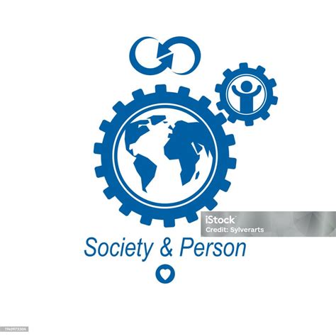 세계와 사람 창조적 인 독특한 벡터 기호는 다른 아이콘으로 만들었습니다 시스템 및 소셜 매트릭스 기호입니다 사람과 인류는 서로 상호 작용 한다 개념에 대한 스톡 벡터 아트