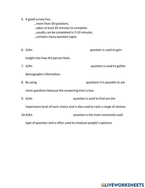 Using Surveys To Predict Worksheets