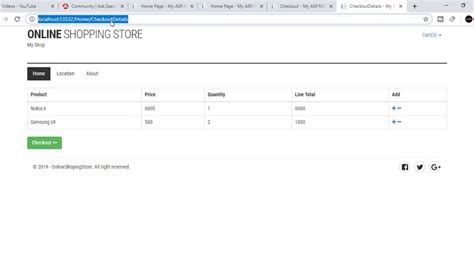 Part 15 Ecommerce Checkout Manage In Aspnet Mvc Razor Jquery Youtube