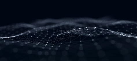 Futuristic Abstract Mesh Wave With The Connection Of Dots And Lines