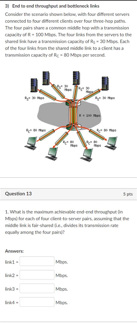 Solved 3 End To End Throughput And Bottleneck Links