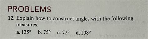 Solved Problems12 ﻿explain How To Construct Angles With The