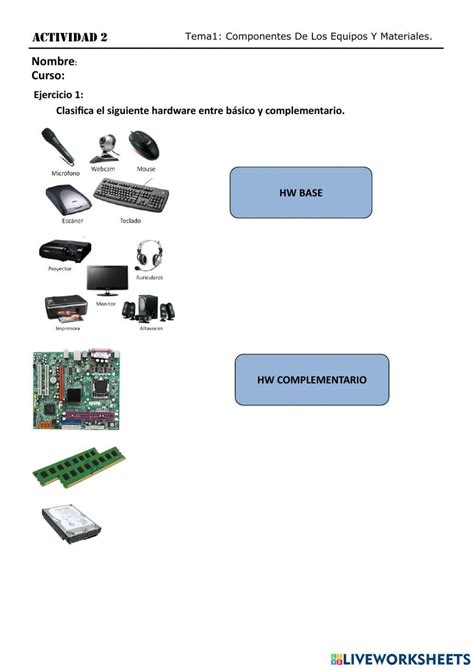 Software Y Hardware Online Worksheet Live Worksheets