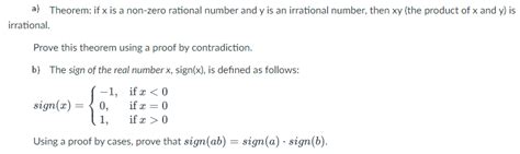 Solved A Theorem If X Is A Non Zero Rational Number And Y Chegg Com
