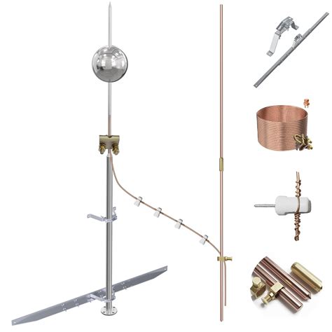 Lightning Dissipation System63ft Industrial Lightning Rod Grounding Kit Great