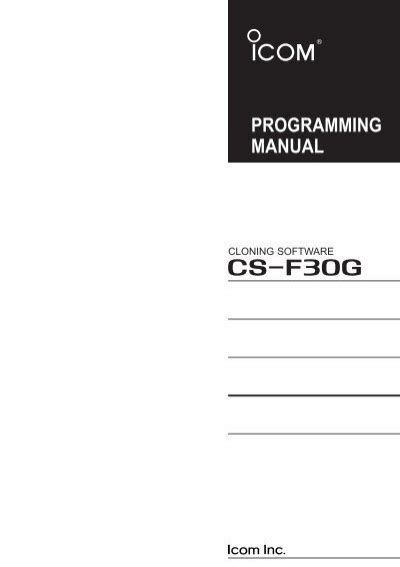 PROGRAMMING MANUAL CS F G Thiecom