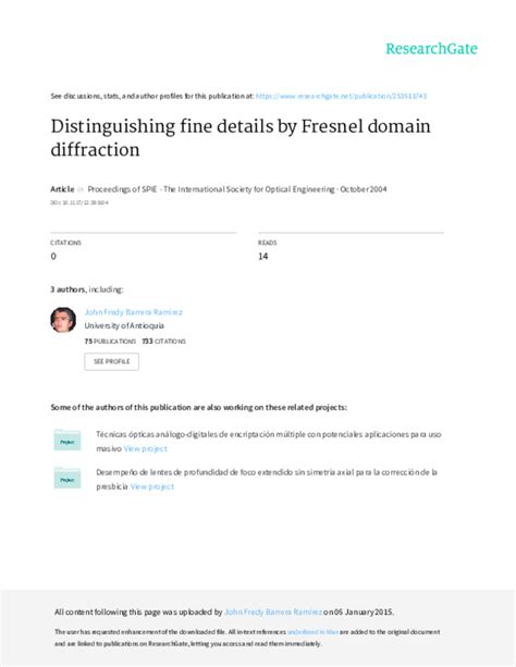 Distinguishing Fine Details By Fresnel Domain Diffraction