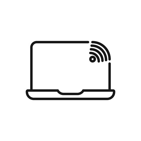 Editable Icon Of Laptop Wireless Connectionvector Illustration