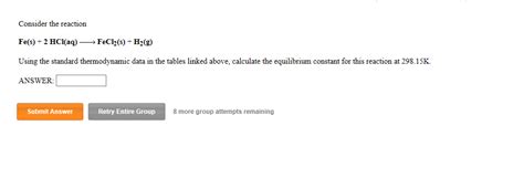 Solved Using The Standard Thermodynamic Data In The Tables Chegg