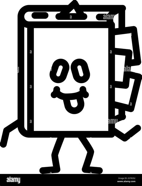 Knowledge Book Character Line Icon Vector Knowledge Book Character