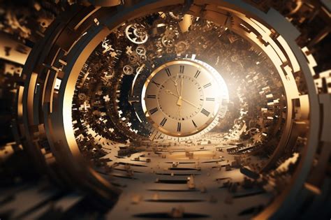 Premium Photo Abstract Representation Of Clock Gears Turning Generative Ai