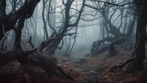 Spooky Forest Dark And Mysterious Full Of Horror Generated By Ai