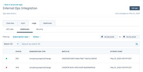 create and edit webhook subscriptions in private apps hubspot docs