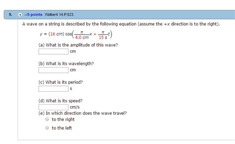 Solved A Wave On A String Is Described By The Following