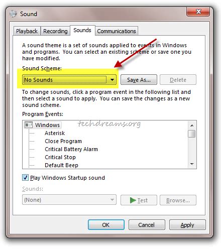 How To Disable Sound Themes In Windows 7