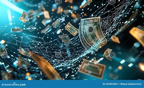 Person Caught In A Spider Web With Currency Symbols Depicting