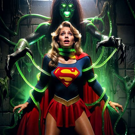 Supergirl In Slimy Tentacle Villainesss Grasp By Necromancer Rev On