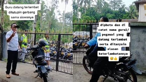 Viral Aksi Siswa Tertibkan Guru Dan Pegawai Yang Terlambat Datang Ke
