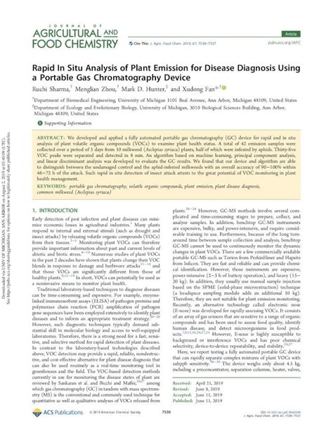 Pdf Rapid In Situ Analysis Of Plant Emission For Disease Fanlab