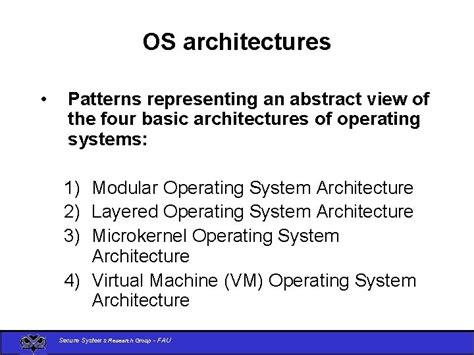 Secure Operating System Architectures Patterns Secure Systems Research