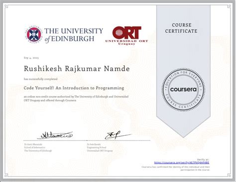 Rushikesh Namde On Linkedin Coursera Programming