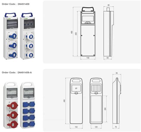 Portable Socket Distribution Box Ip67 Industrial Socket Box Plastic Waterproof Junction Box