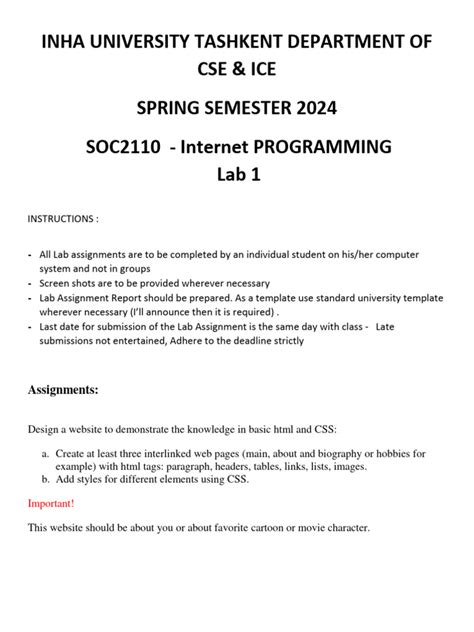 Lab1 Basic Html Pdf Computers