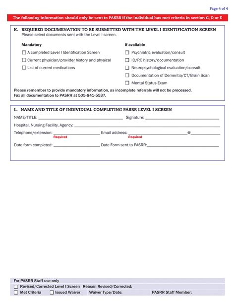 New Mexico New Mexico Pasrr Level I Identification Screen Form Fill