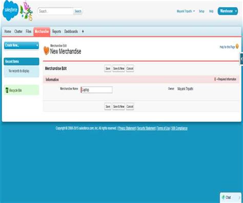 sfdc create an app and database mindstick