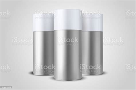 벡터 3d 현실적인 실버 빈 스프레이 수 병 설정 된 근접 촬영 흰색 배경에 고립 분무기의 디자인 템플릿은 모의 업 패키지 광고 헤어 스프레이 탈취 등을 할 수 있습니다 3
