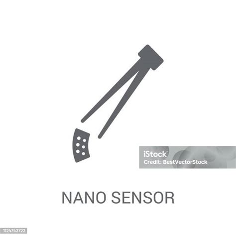 나노 센서 아이콘입니다 인공 지능 컬렉션에서 흰색 배경에 유행 나노 센서 로고 개념 감지기에 대한 스톡 벡터 아트 및 기타