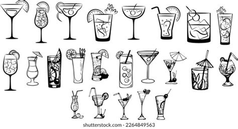 Cocktail Vector Set Collection Graphic Clipart Stock Vector Royalty